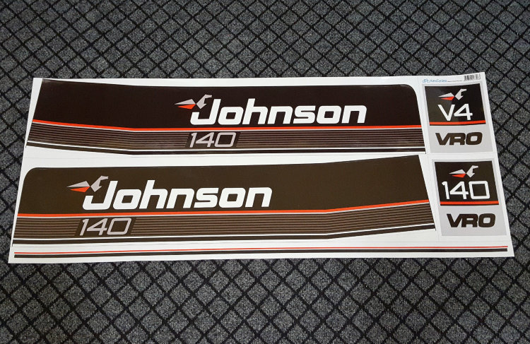 JOHNSON 1989-1990 140 HP Vinyl Decals Stickers HorsePower V4 VRO Motor ...