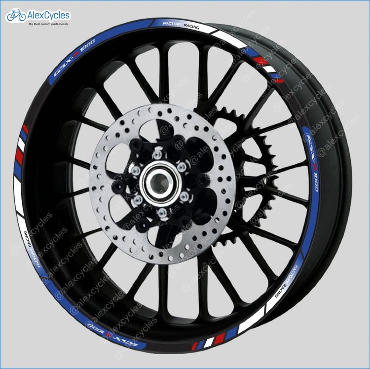 SUZUKI GSX-R1000 Factory Racing Motorcycle Wheel Rim Laminated Decals ...